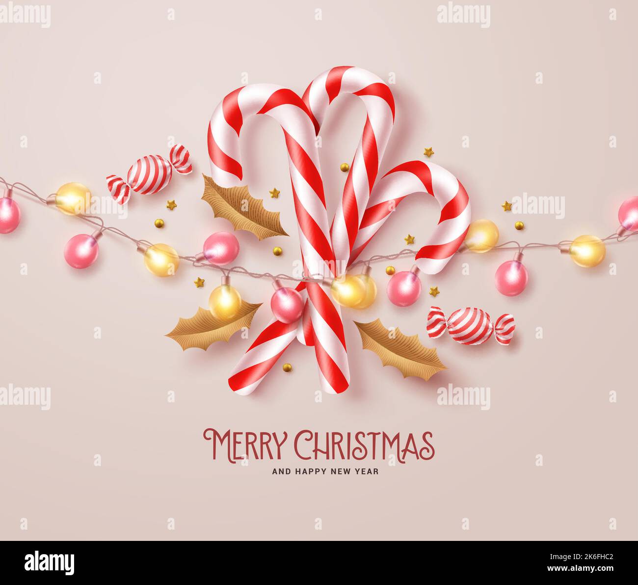 Christmas candy cane vector design background. Merry christmas and ...