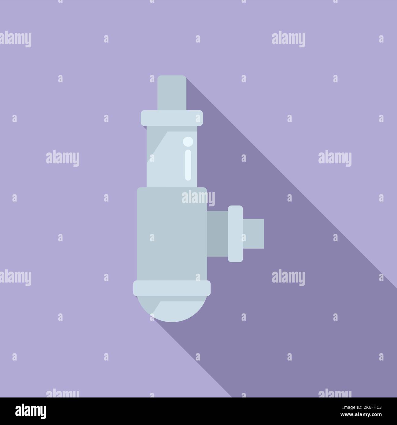 Faucet drain icon flat vector. Water construction. Sink equipment Stock ...