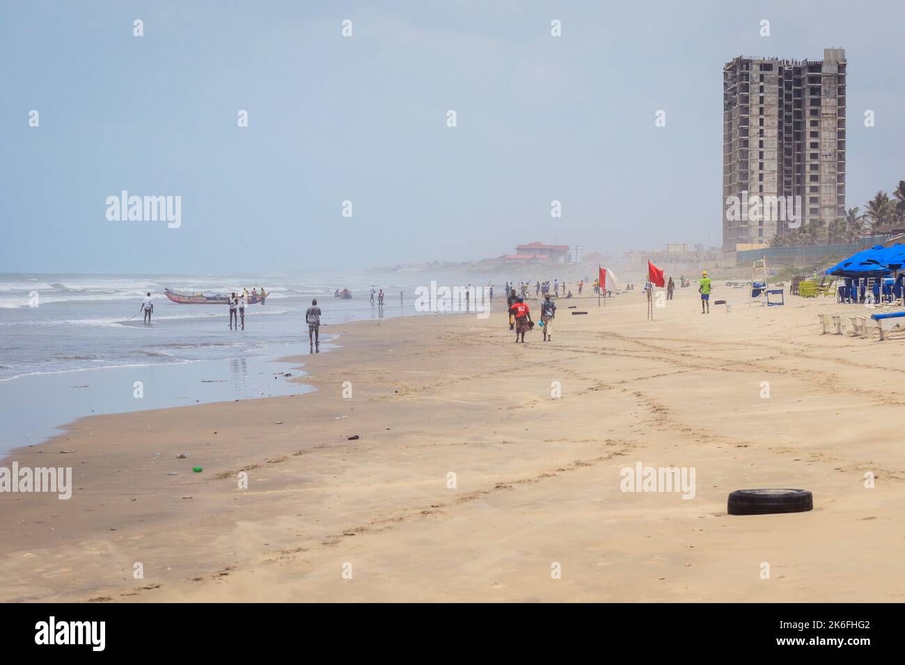 Accra, Ghana - April 06, 2022: Local African People having Fun on the ...
