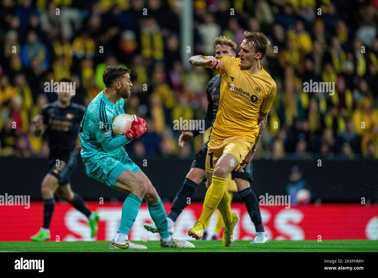 Bodø 20221013.Arsenal's goalkeeper Matt Turner and Bodoe/Glimt's Runar ...