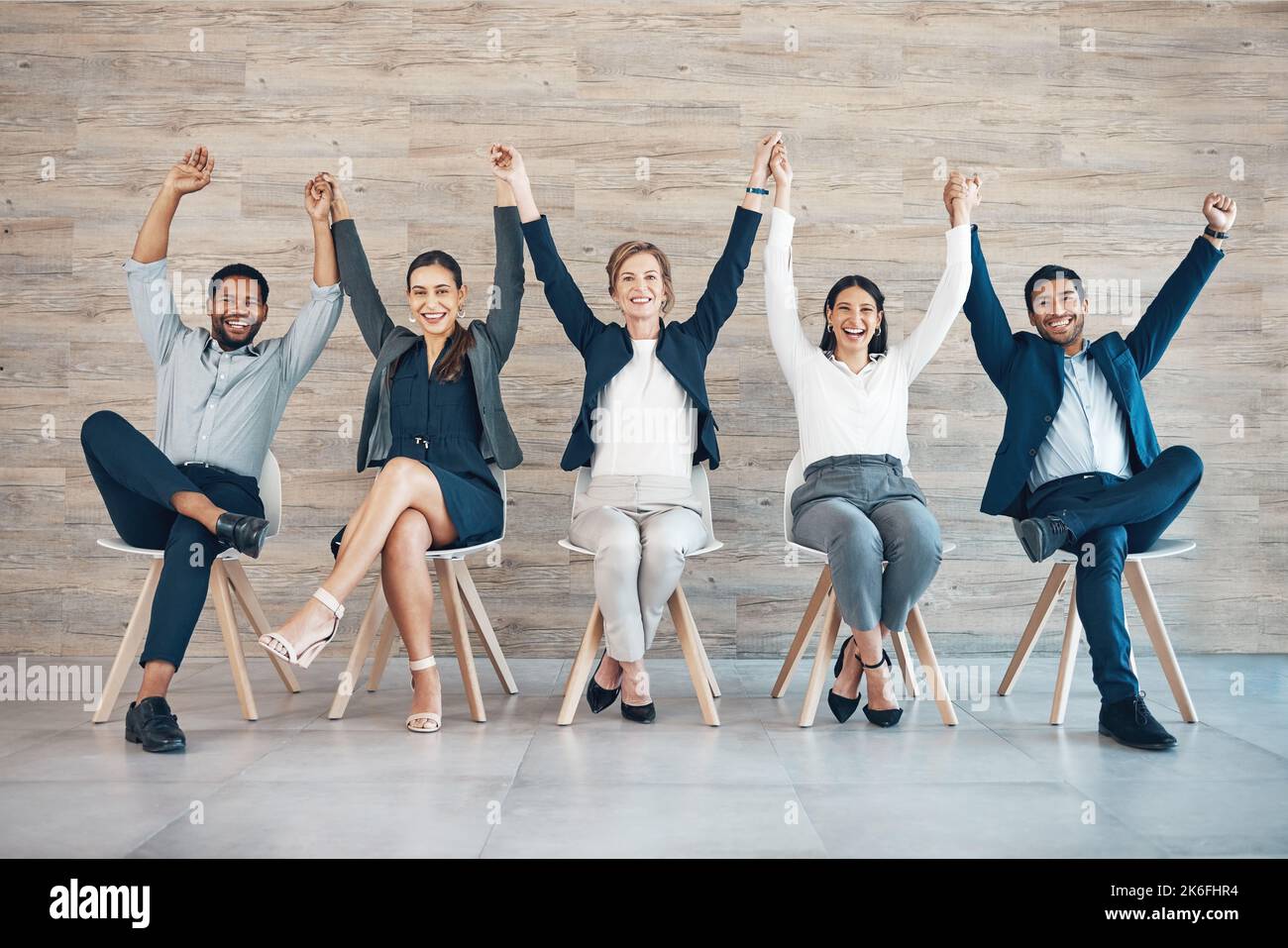 We win together, we lose together. Full length shot of a diverse group ...