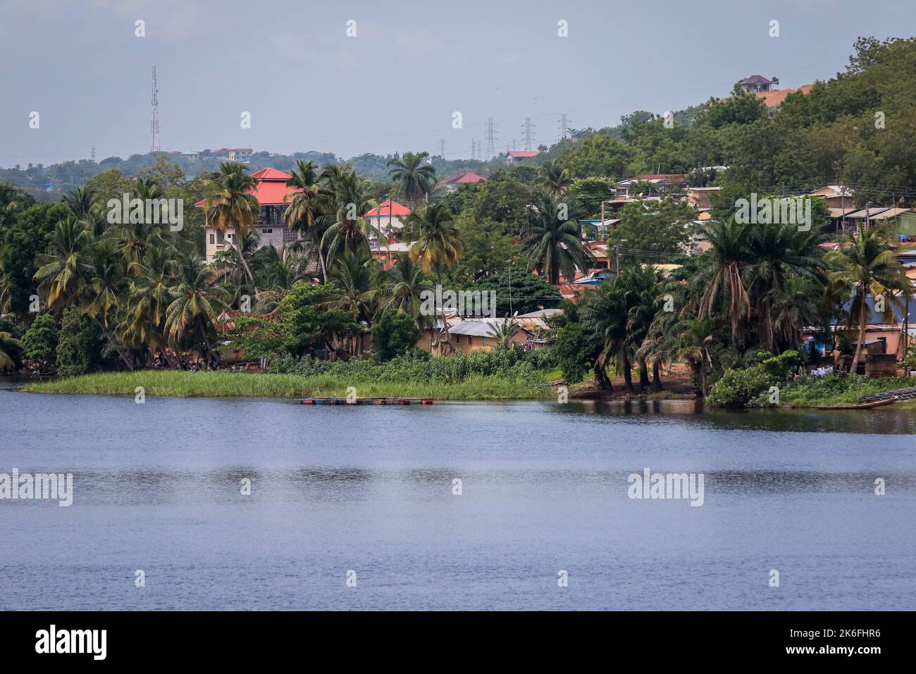 Amazing Natural Landscapes of Ghana Atlantic Ocean Coastline with Green ...