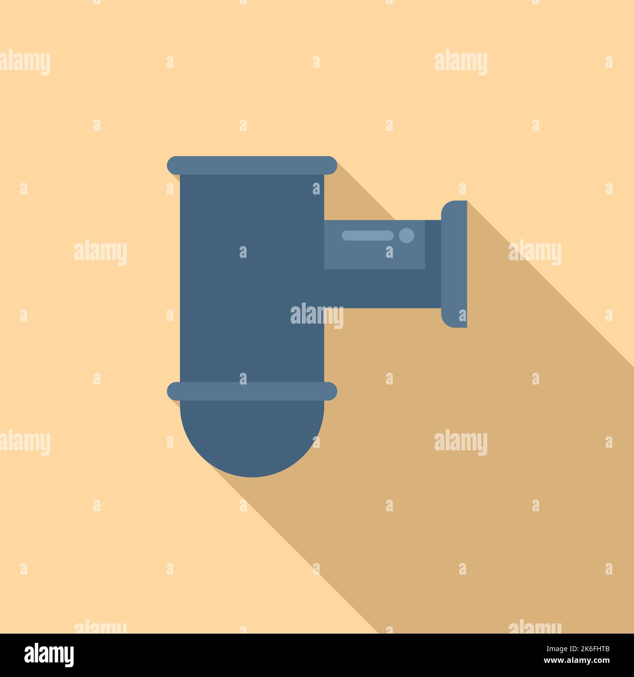 Kitchen drain pipe icon flat vector. Service sewer. Sink faucet Stock ...