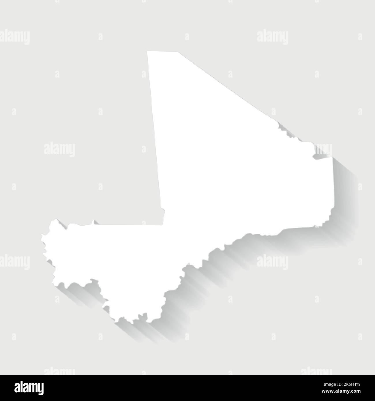Simple white map of Mali, vector, illustration, eps 10 file Stock ...