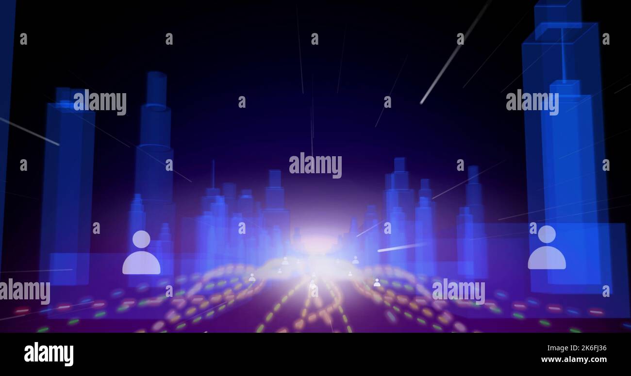 Image of metaverse city in virtual reality with shapes and light ...