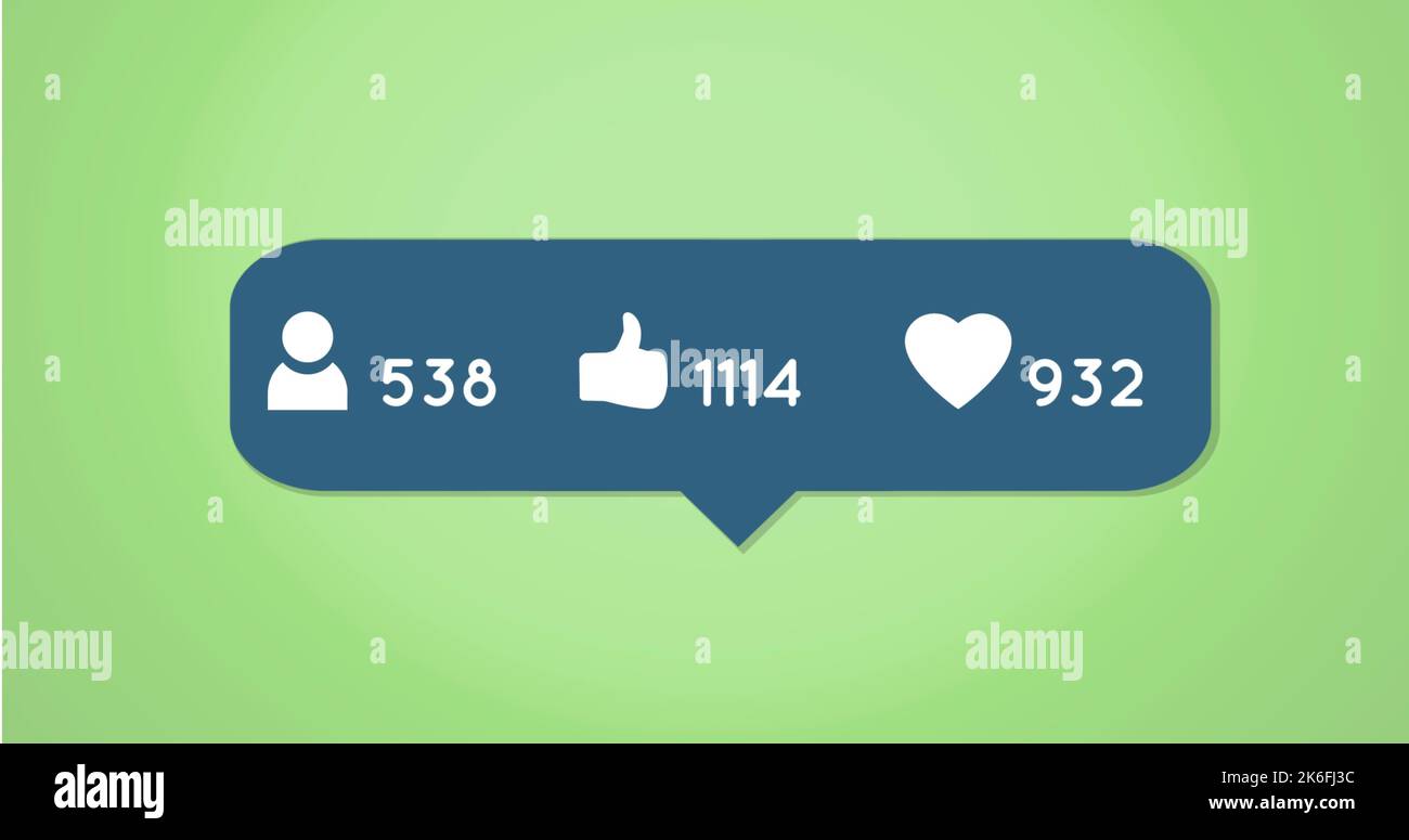 Image of social media reactions on green background. Social media ...