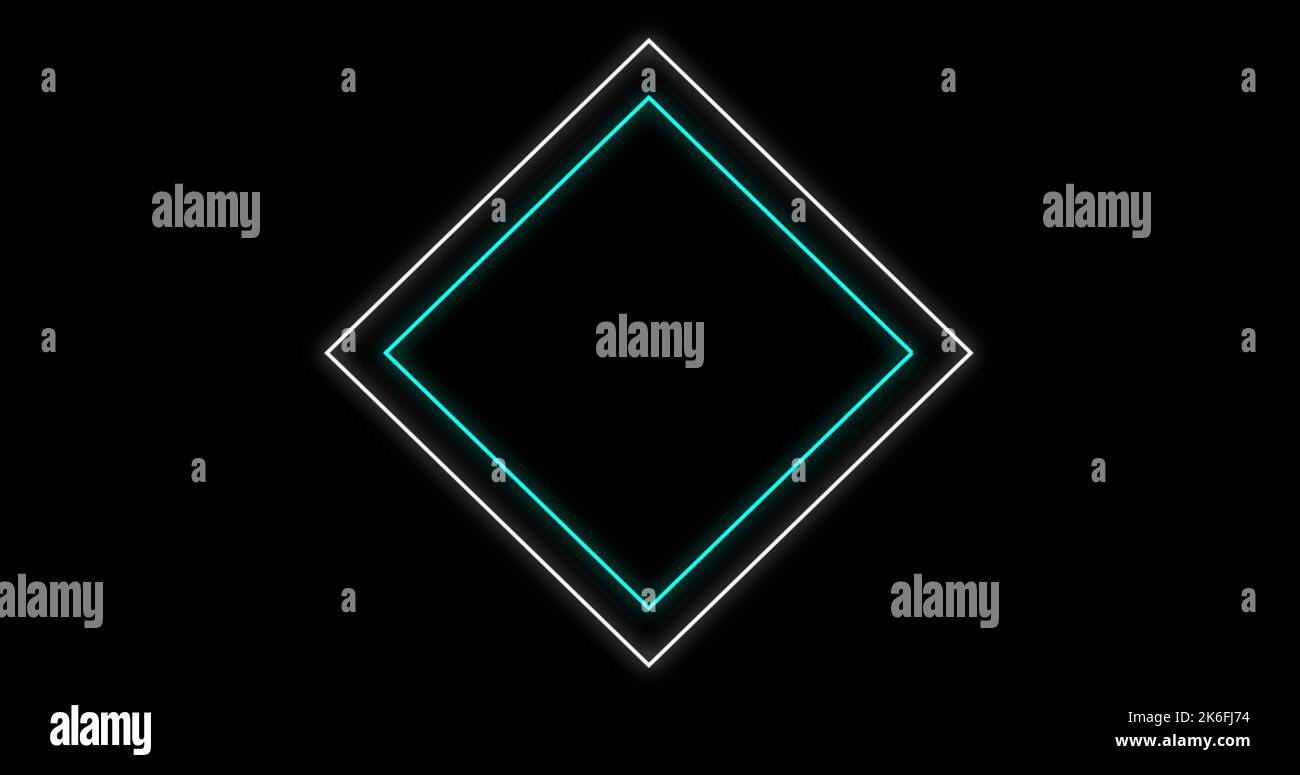 Image of double square with copy space on black background. Colours ...