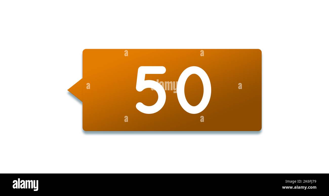 Image of 50 notifications on white background. Social media ...