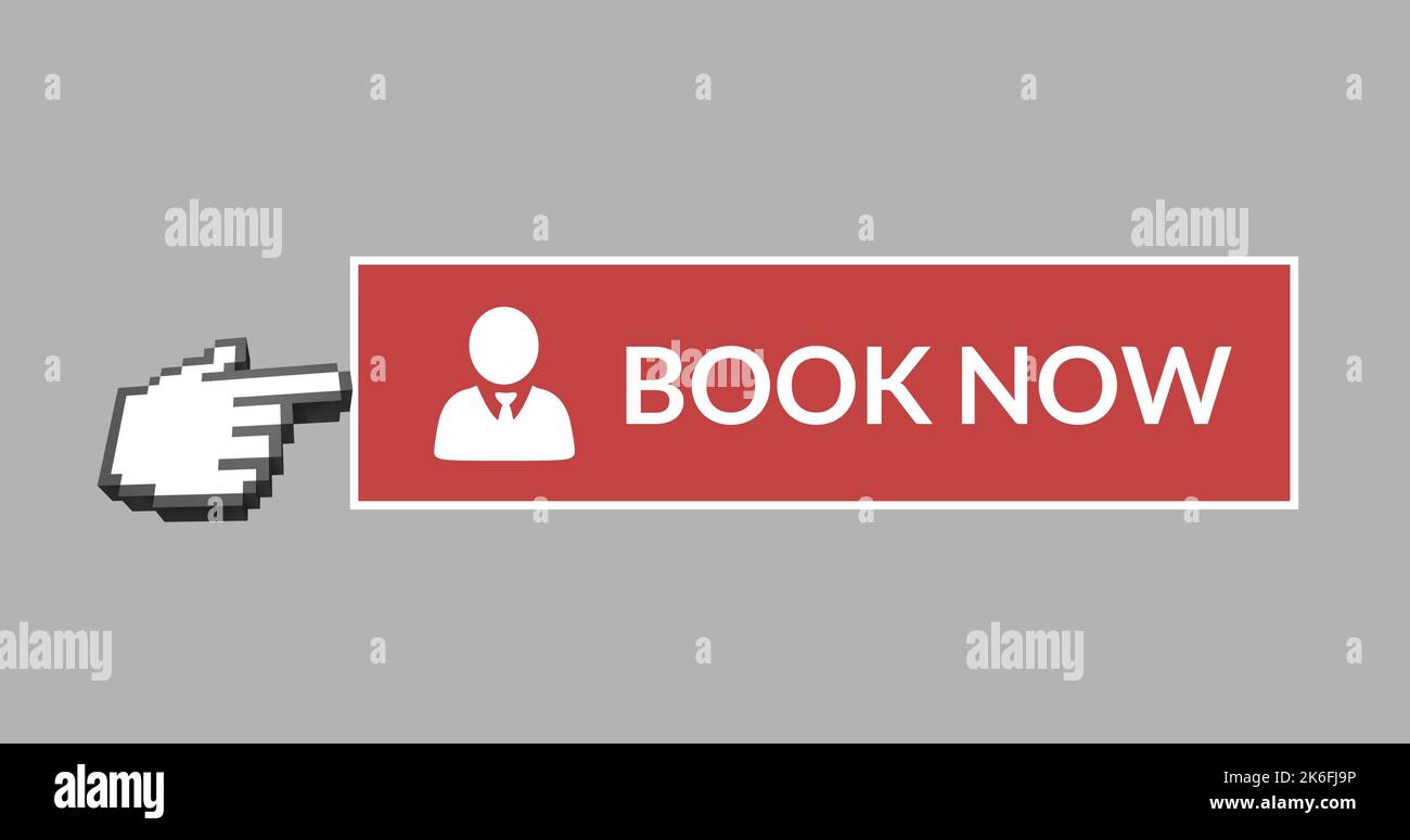 Image of book bow and hand over grey background. Social media ...