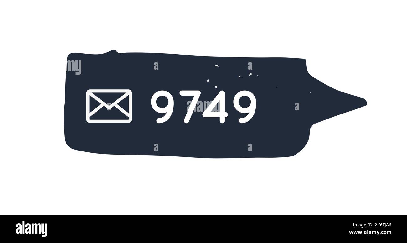 Image of 9749 messages on white background. Social media, communication ...