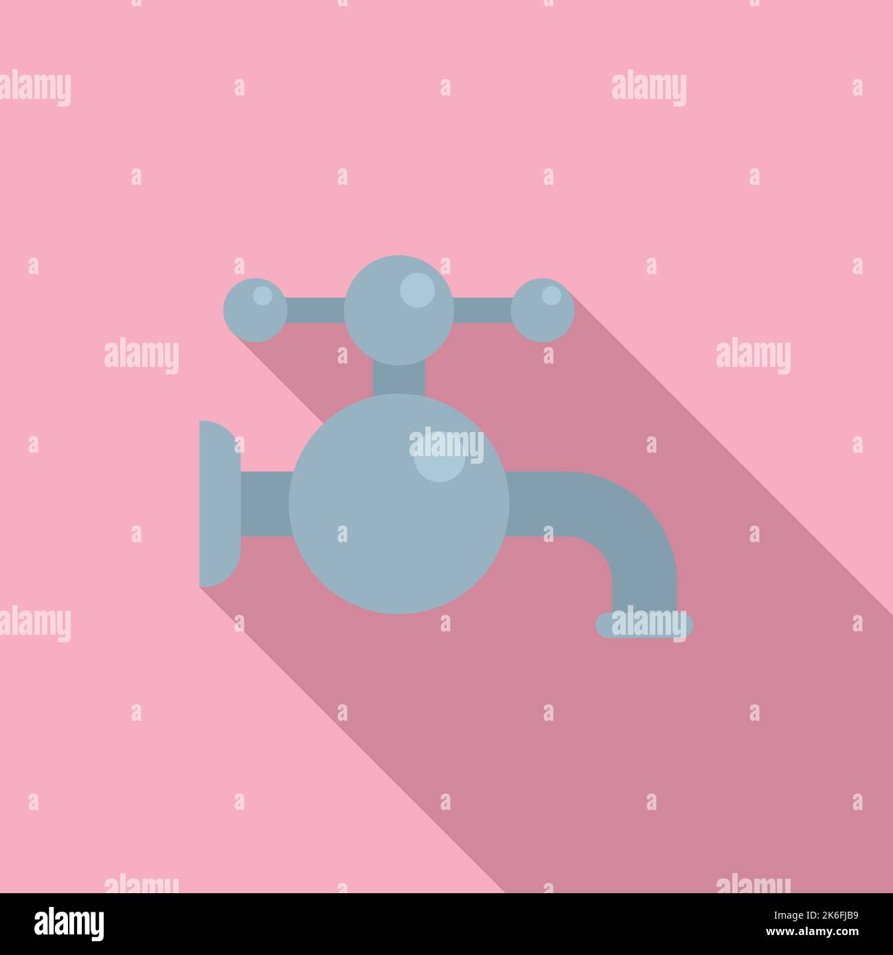 Water tap icon flat vector. Pipeline sewer. Plumber drain Stock Vector ...