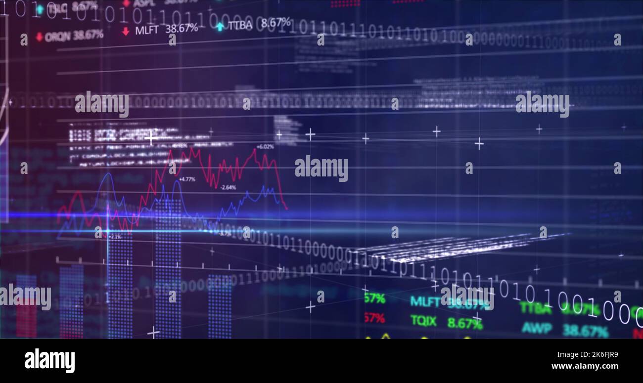 Image of diverse data and graphs processing in navy digital space ...