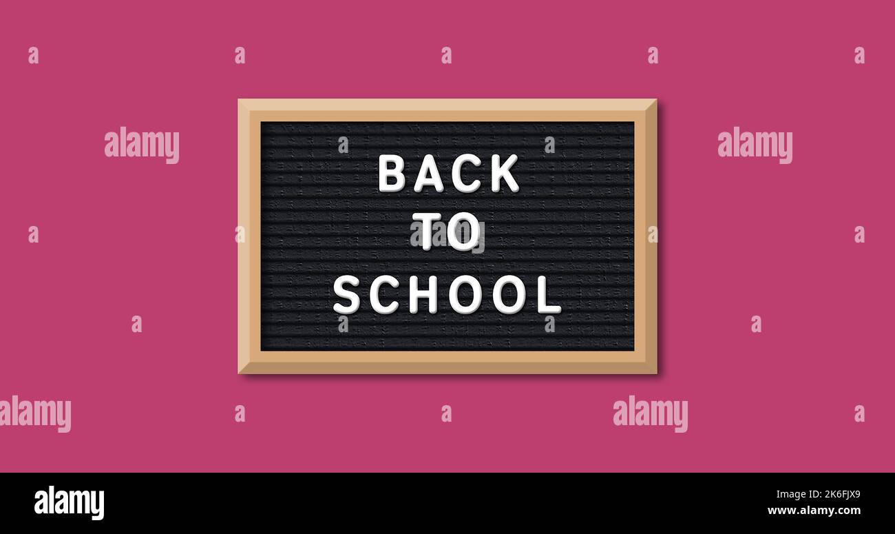 Image of back to school on board over pink background. Back do school ...