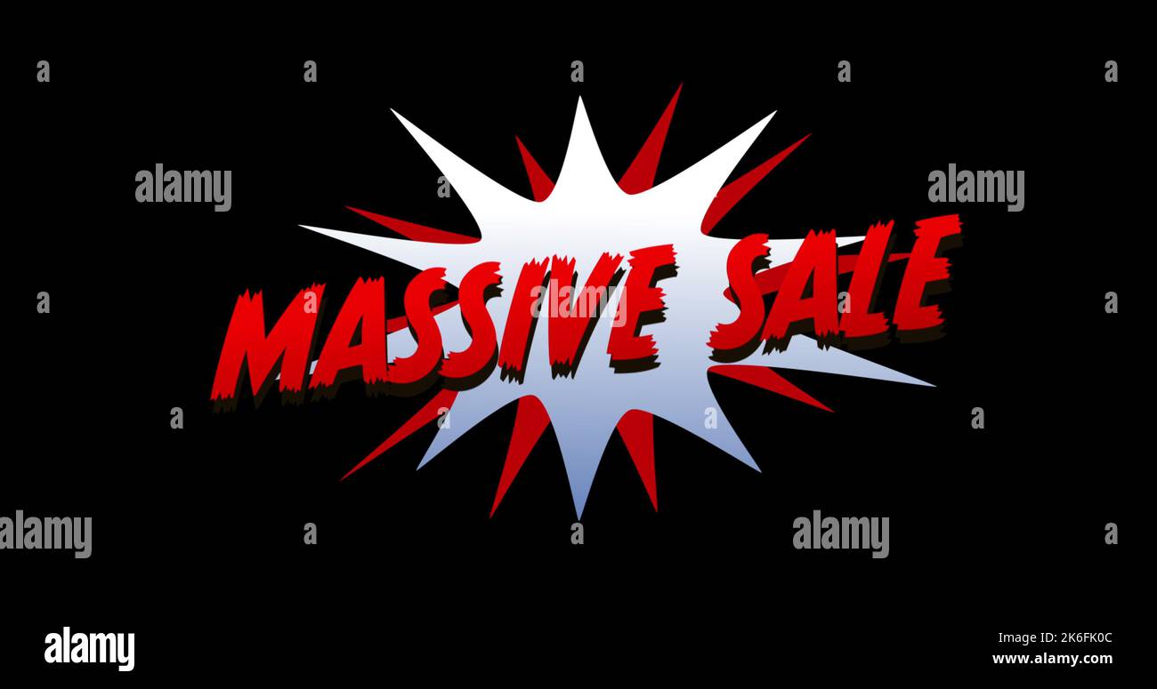 Image of Massive Sale text in cartoon style explosion Stock Photo - Alamy