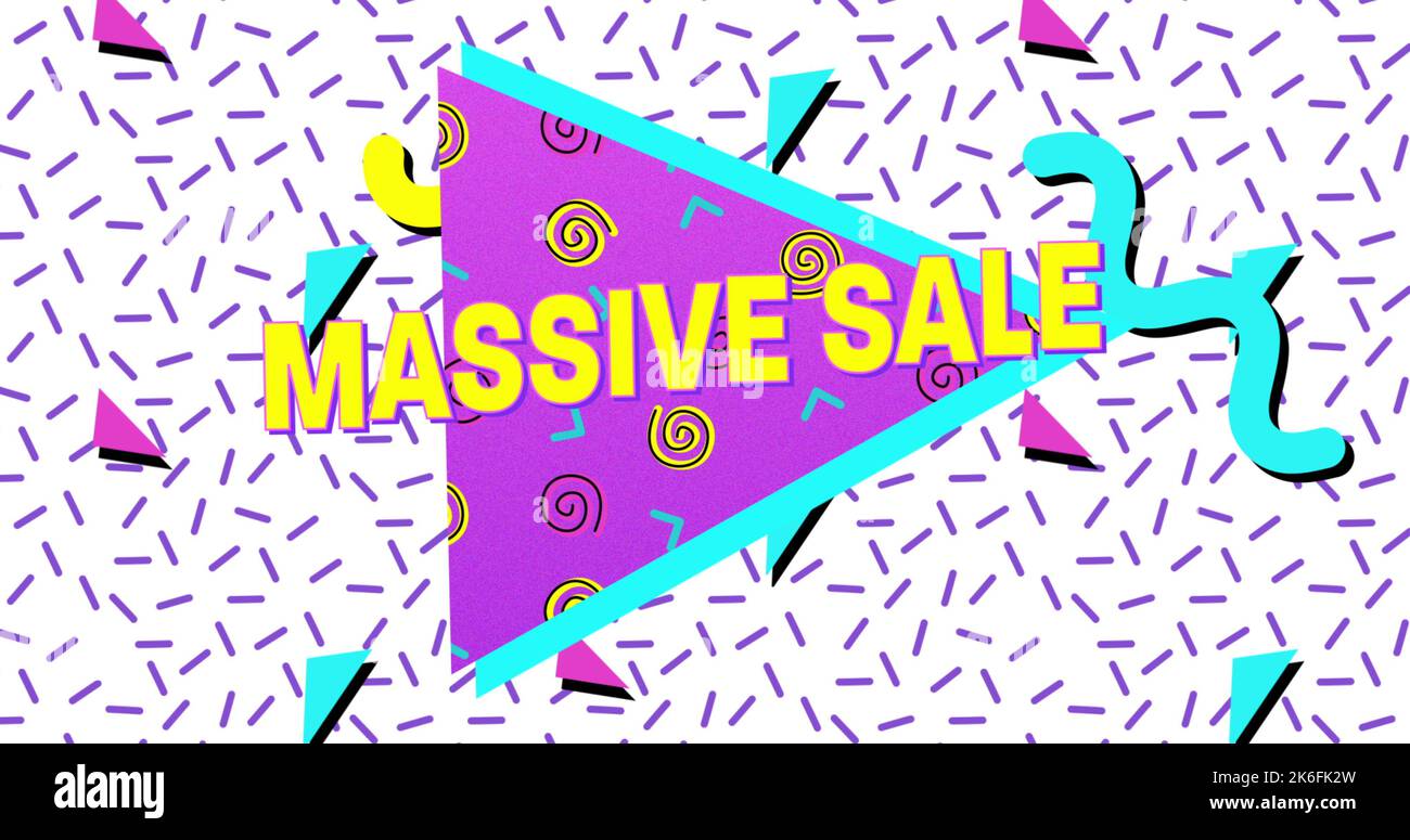 Image of Bold Massive Sale Advertisement in Retro Eighties Style Stock ...
