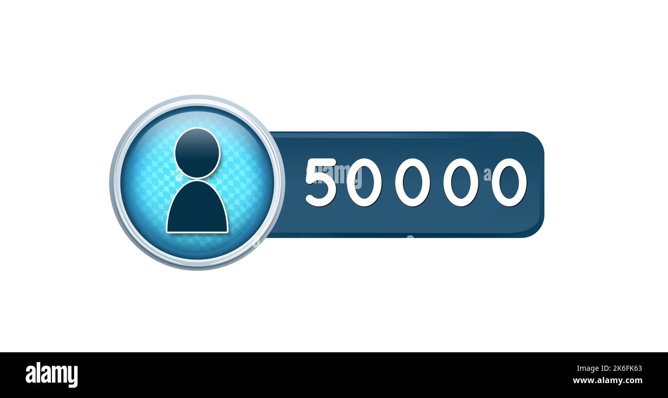 Image of 50000 users on white background. Social media, communication ...
