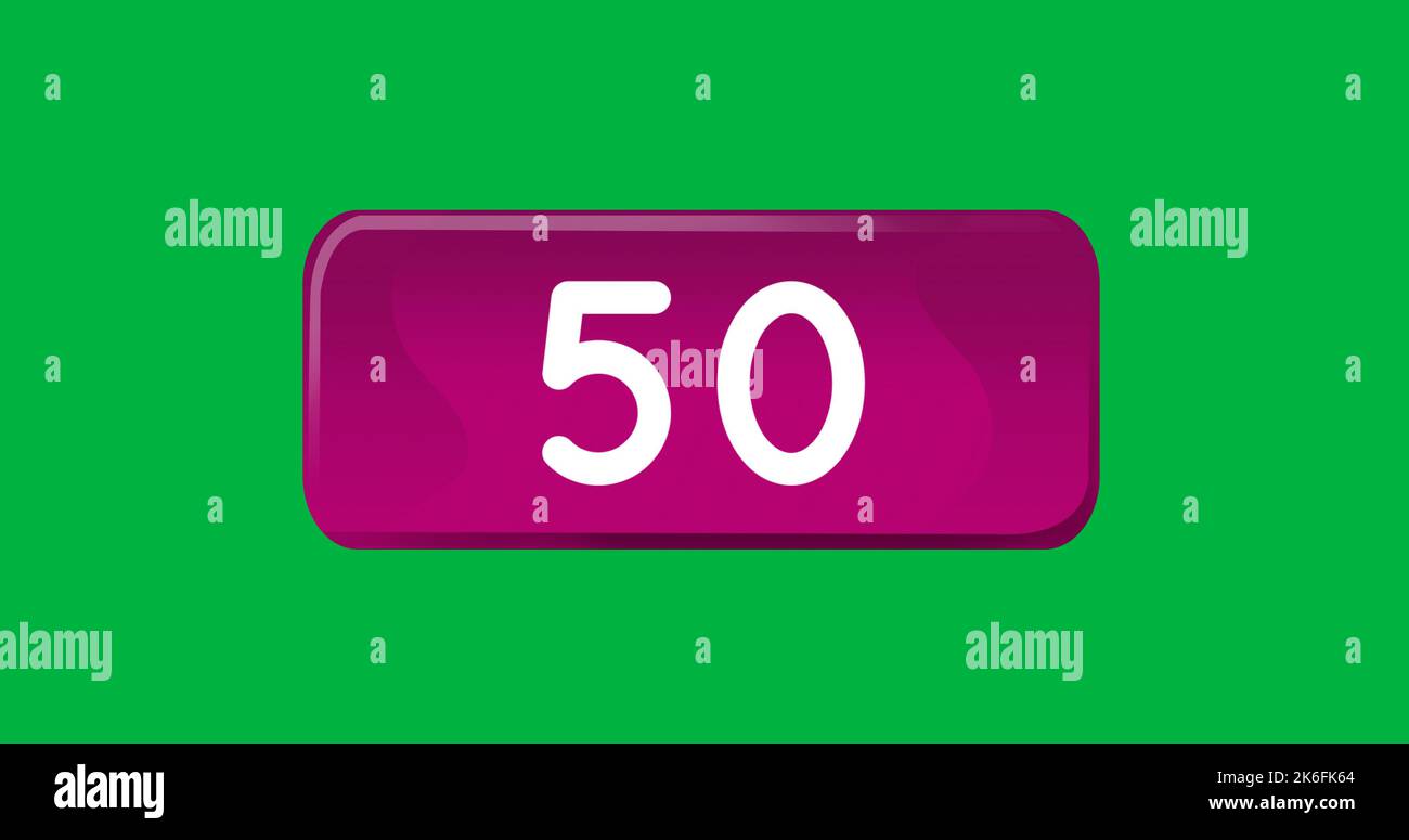 Image of 50 notifications on green background. Social media ...