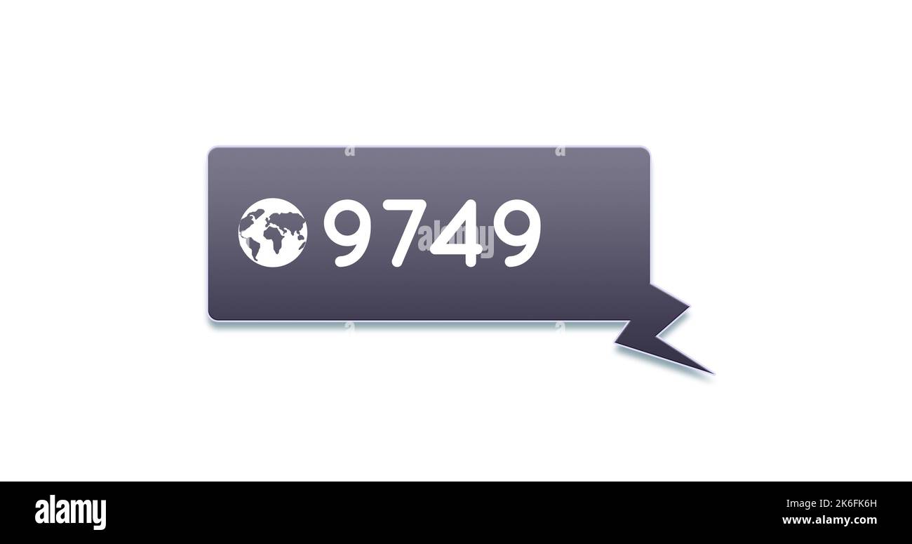 Image of 9749 messages on white background. Social media, communication ...
