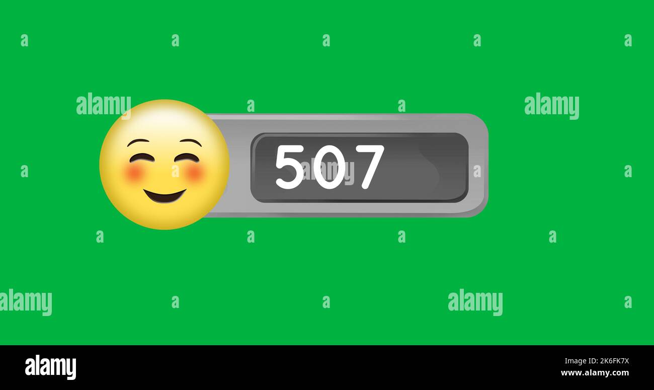 Image of 507 messages and emoticon on green background. Social media ...