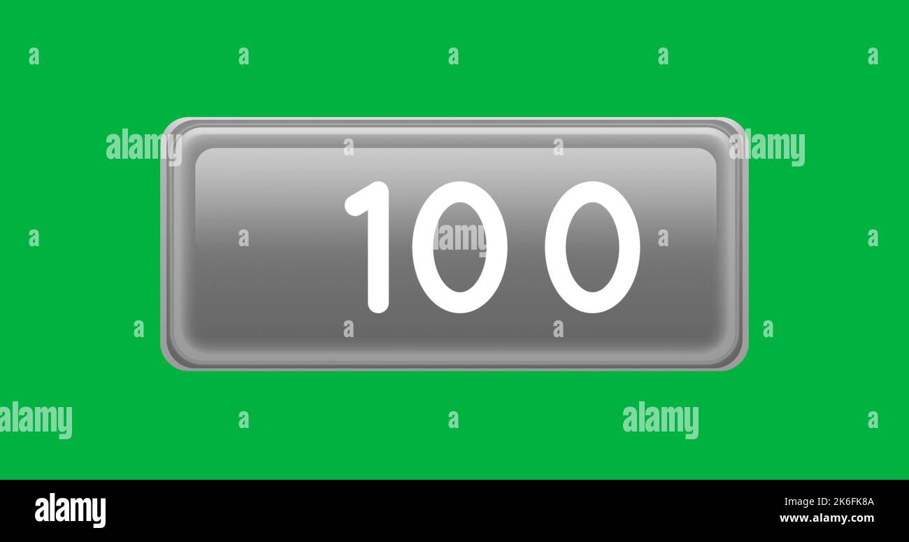 Image of 100 notifications on green background. Social media ...