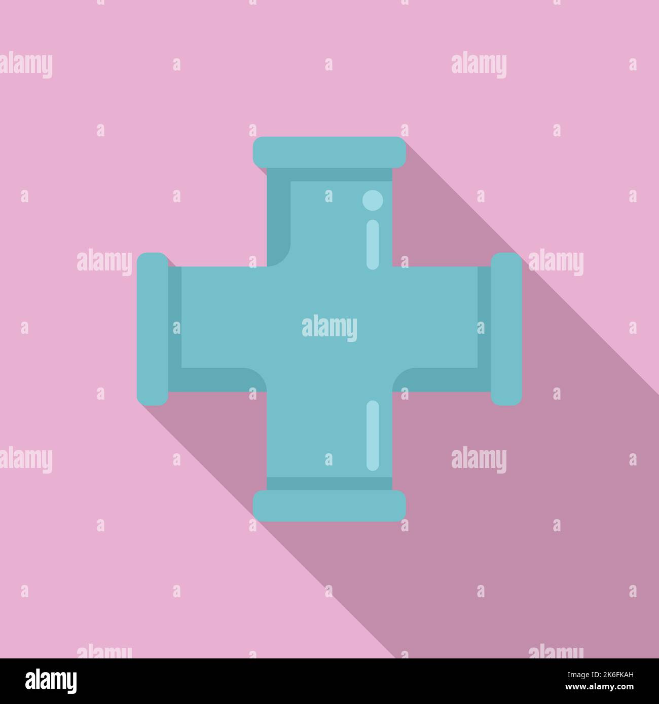 Cross pipe icon flat vector. Water pipeline. Service drain Stock Vector ...