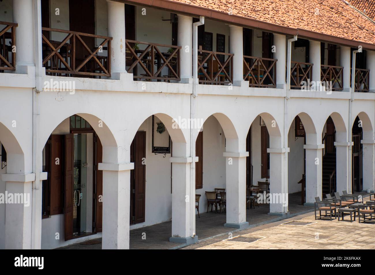 Side view of a facade of an old European building Stock Photo - Alamy