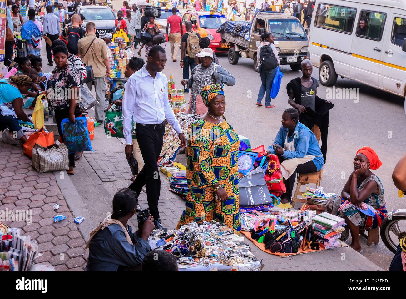 Accra, Ghana - April 06, 2022: Local African Street Woman Seller on the ...