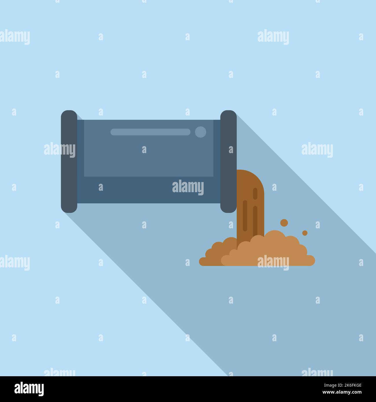 Drain pipe icon flat vector. Sewerage water. Sink service Stock Vector ...