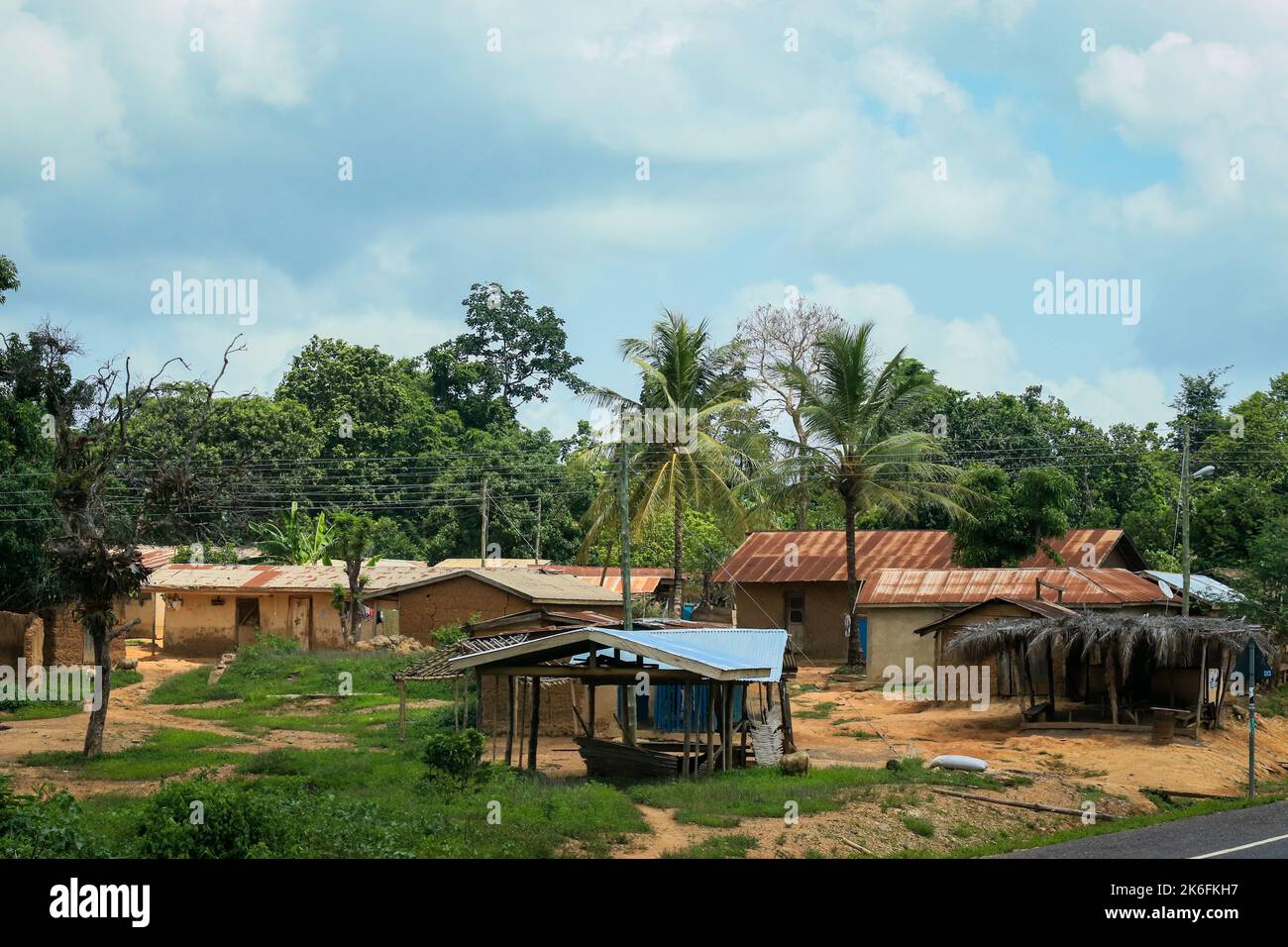 Traditional African Buildings made from Clay and Straw in Ghana village ...