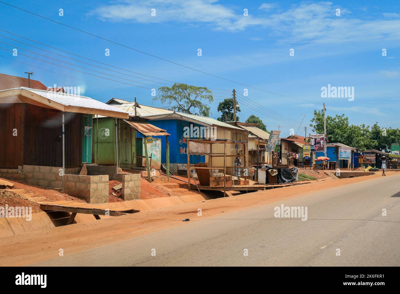 Scenic African Road under the Blue Sky in Ghana, West Africa Stock ...