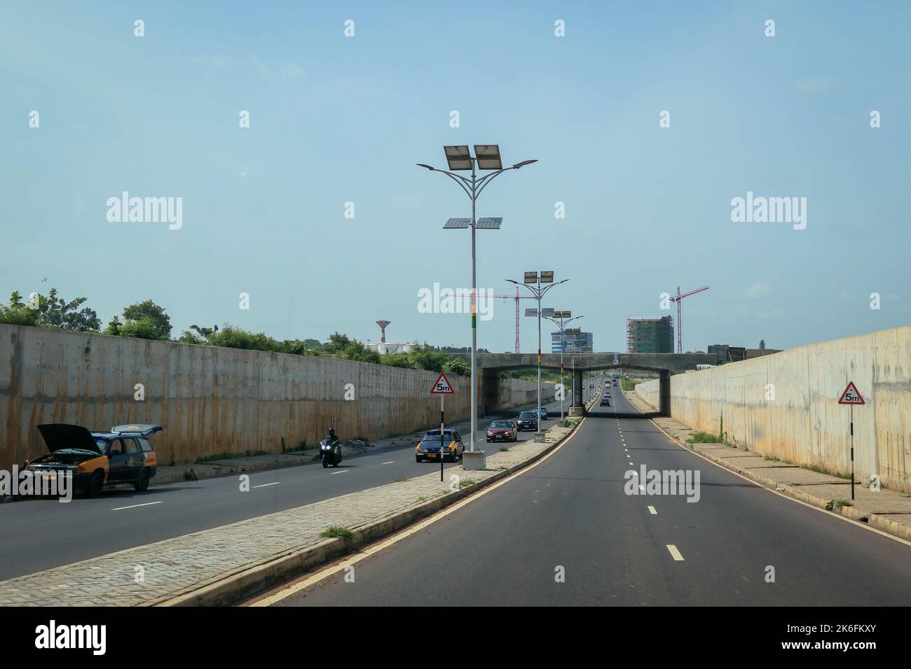 Scenic African Road under the Blue Sky in Ghana, West Africa Stock ...