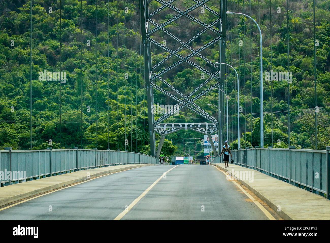 Scenic African Road under the Blue Sky in Ghana, West Africa Stock ...