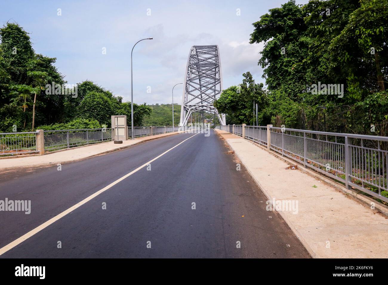 Scenic African Road under the Blue Sky in Ghana, West Africa Stock ...