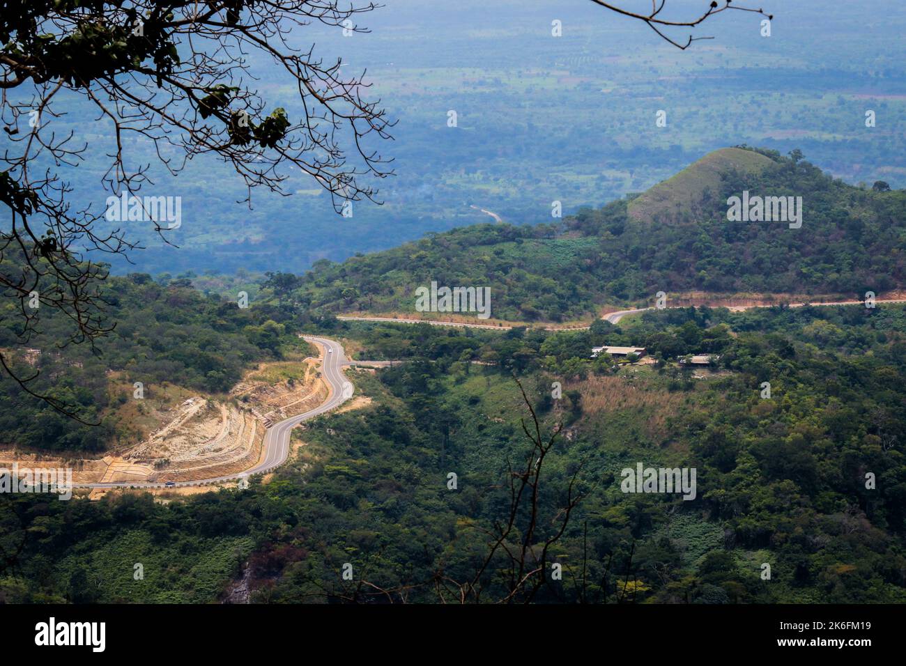 Scenic African Road under the Blue Sky in Ghana, West Africa Stock ...