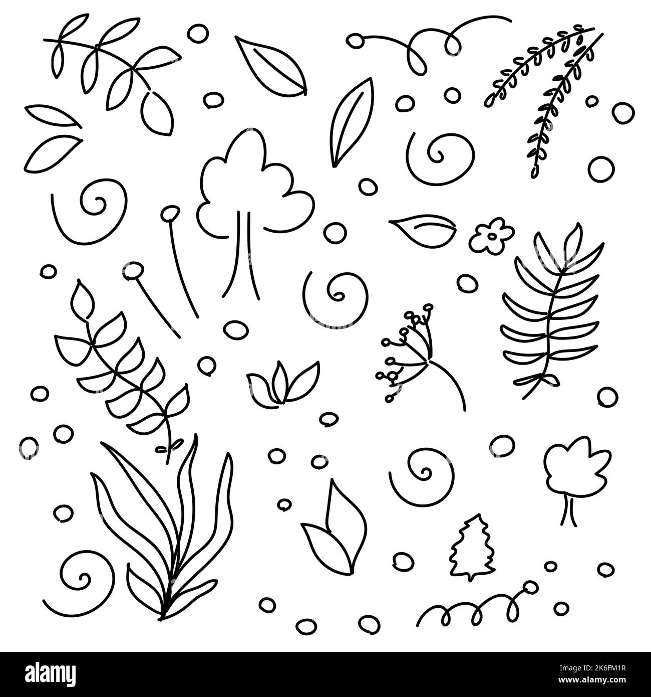 Doodle leaf Black and White Stock Photos & Images - Alamy