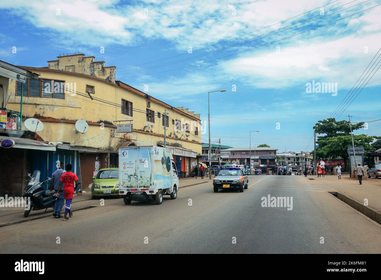 Kumasi, Ghana - April 06, 2022: Local Ghana People crossing the Crowded ...