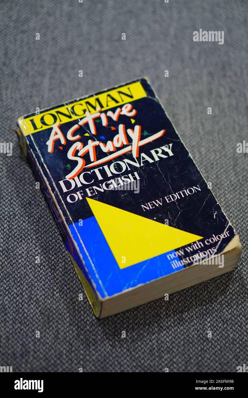 A top view of an old Longman Active Study Dictionary of English book on ...