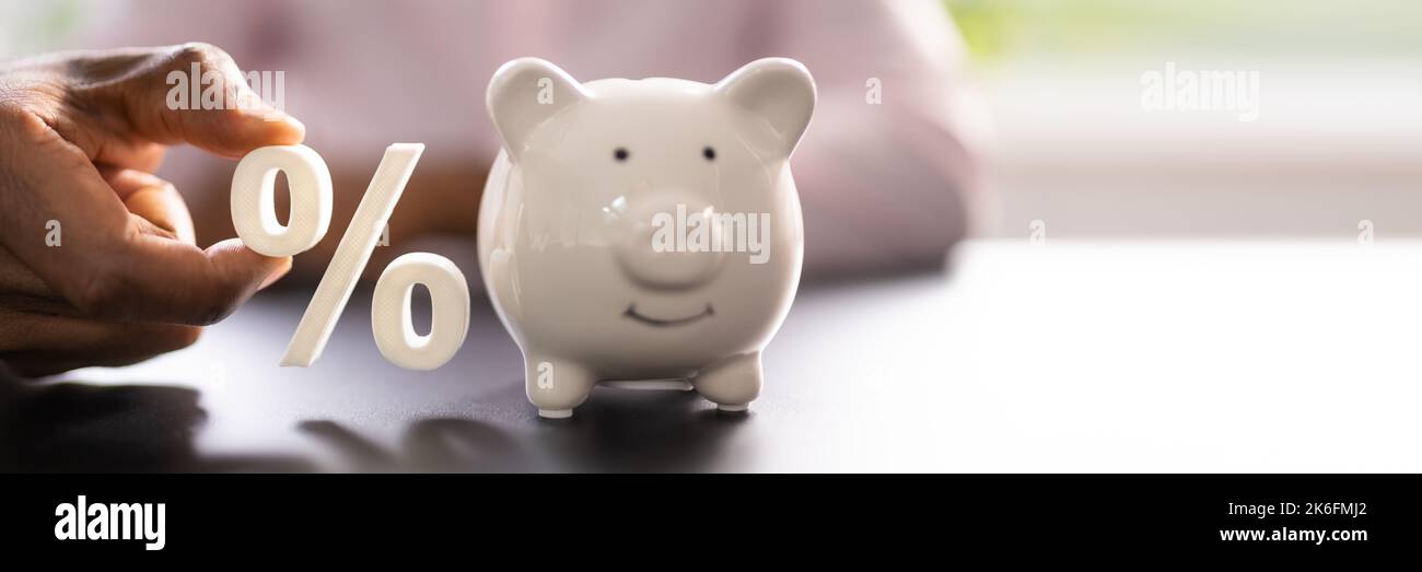 Finance Percentage And Piggybank With Money. Finance And Budget Stock ...