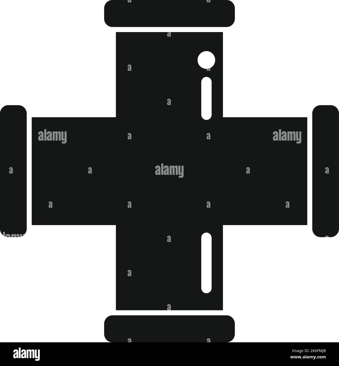 Cross pipe icon simple vector. Water pipeline. Service drain Stock ...