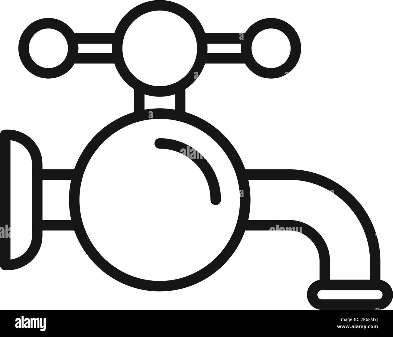 Water tap icon outline vector. Pipeline sewer. Plumber drain Stock ...