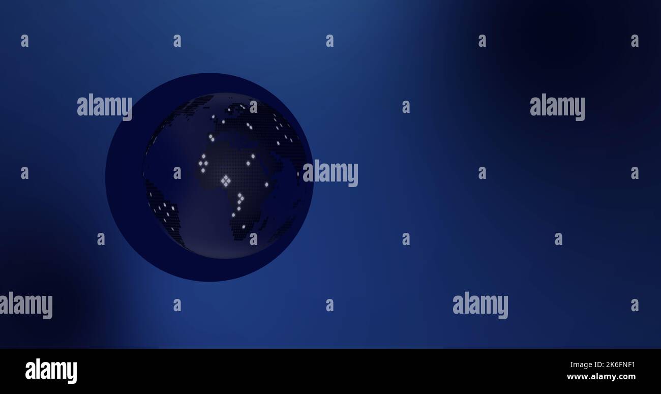 Composition of globe on black background Stock Photo - Alamy