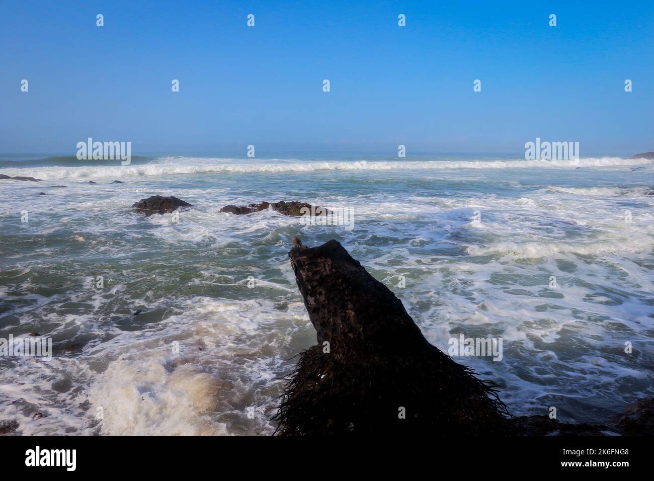 Amazing View to the Sandy Atlantic Coastline of Axim Beach in Ghana ...