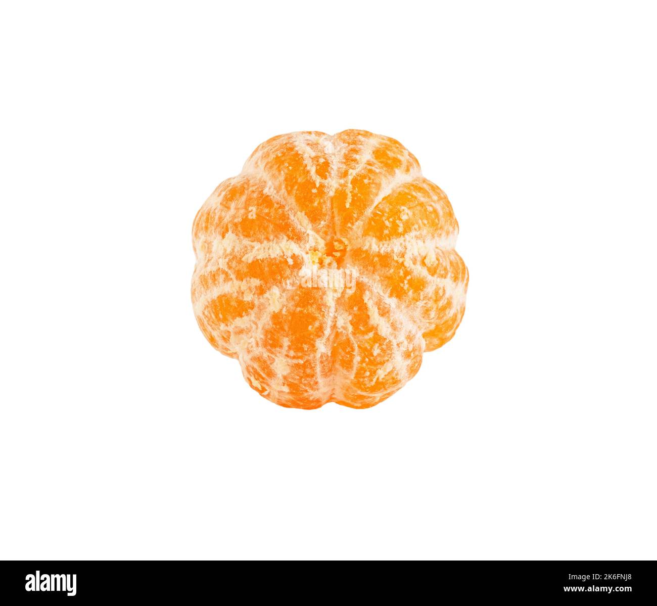 Peeled tangerine or clementine orange fruit isolated on white ...