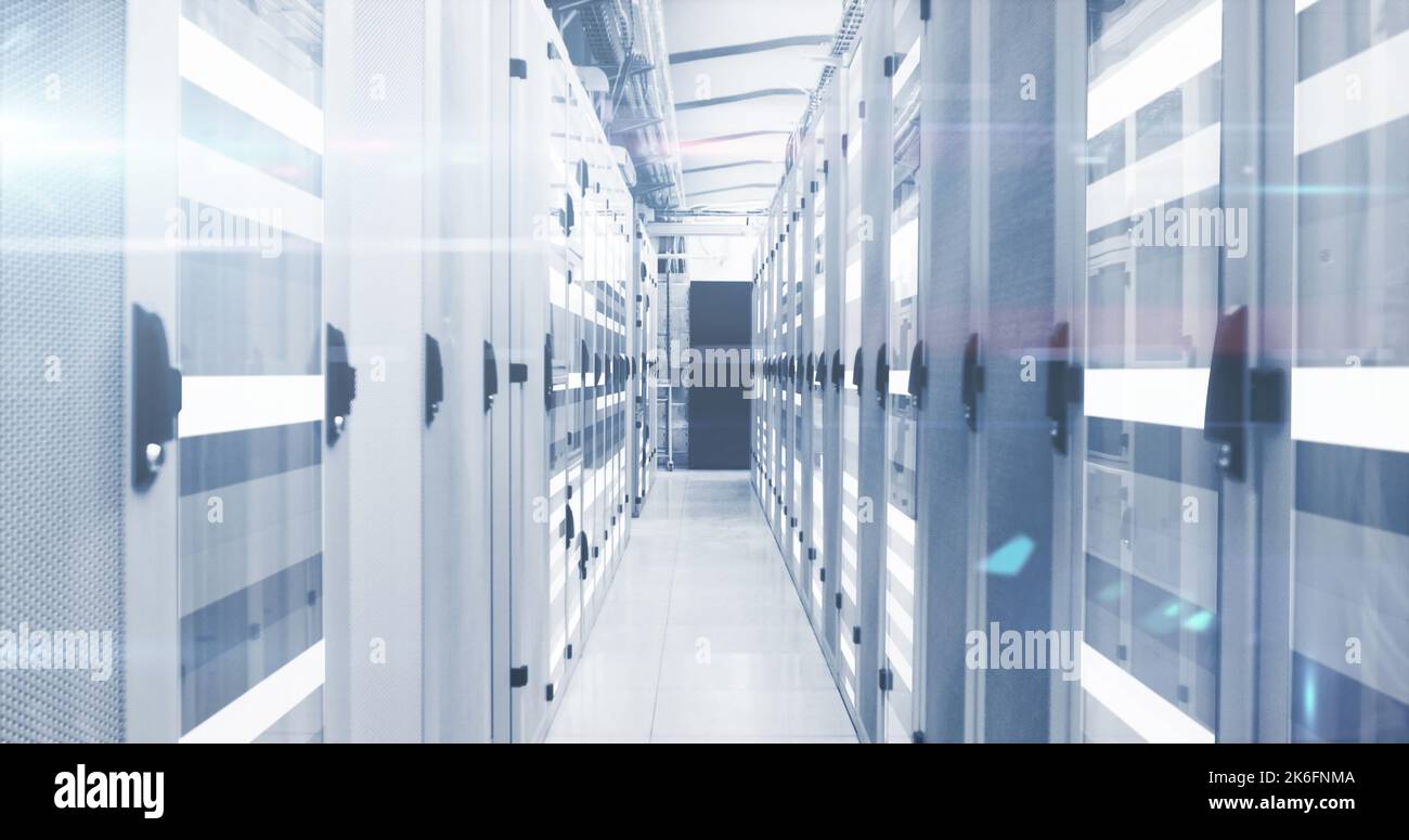 Image of network of connections with icons over business people Stock ...