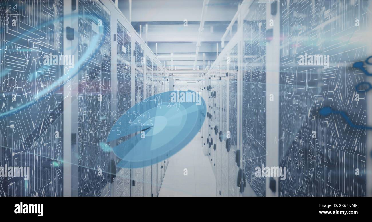 Image Of Mathematical Equations And Data Processing Against Computer
