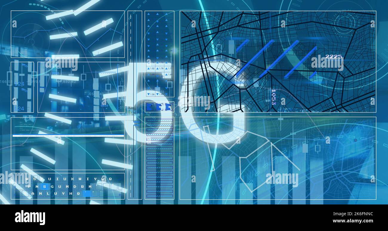 The digital interface, technology and data processing concept is a ...