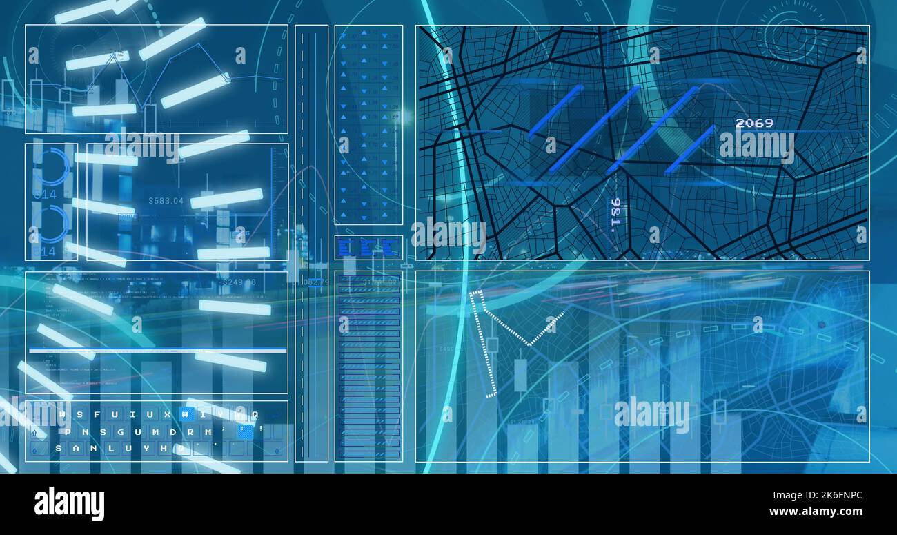 The digital interface, technology and data processing concept is a ...