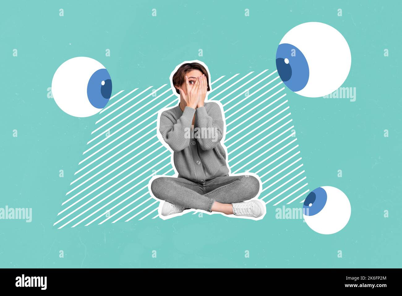 Creative 3d photo artwork graphics painting of eyes watching scared ...