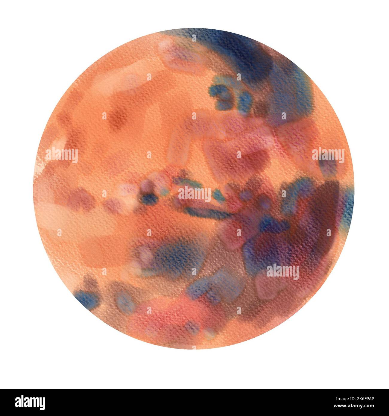 Watercolor planet Mars, illustration Stock Photo - Alamy