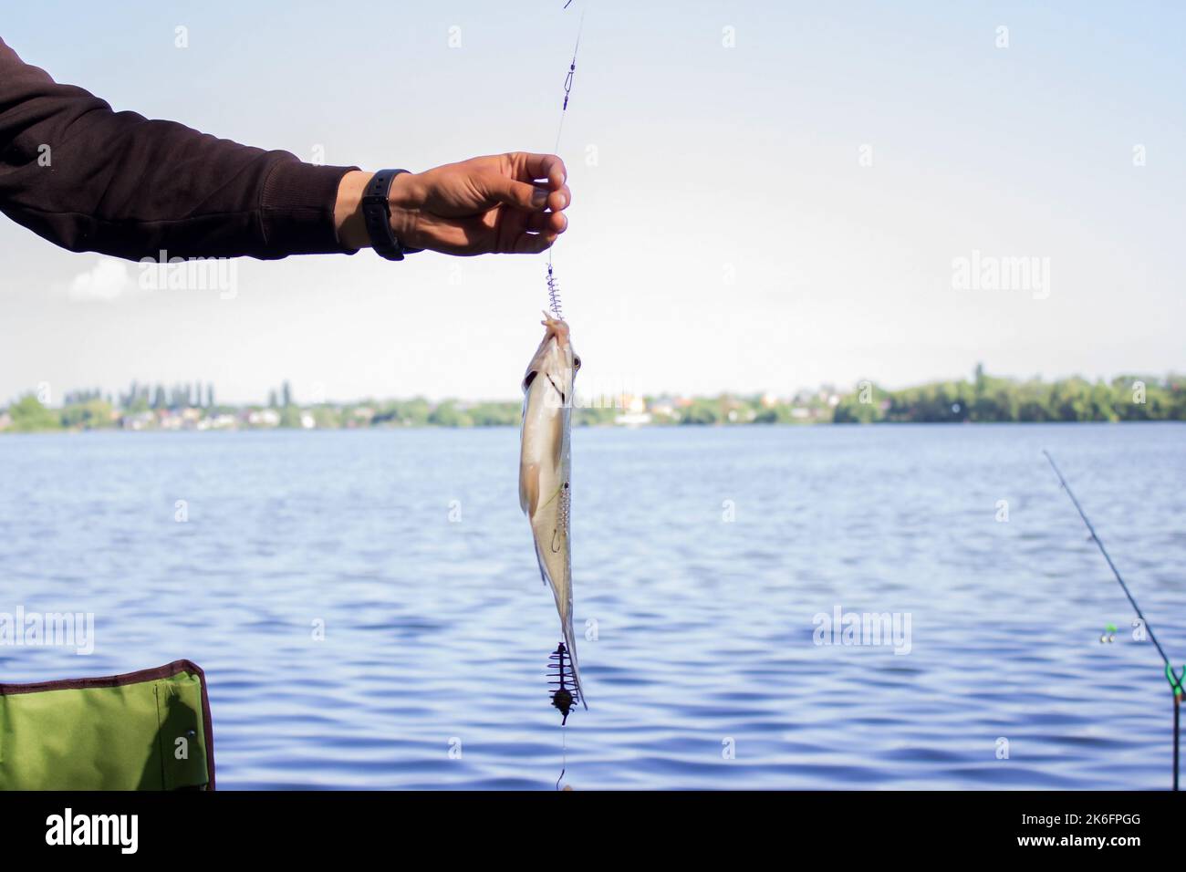 Fishing. Close-up of a fishing hook .Selective focus Stock Photo - Alamy
